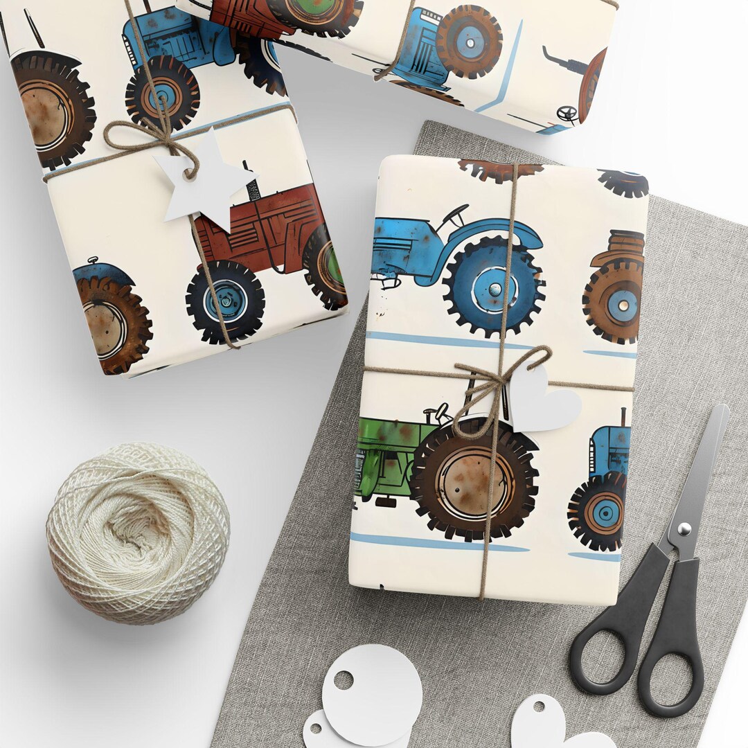 Tractor Birthday Wrapping Paper: Farm Theme Gift Wrap Roll - Etsy