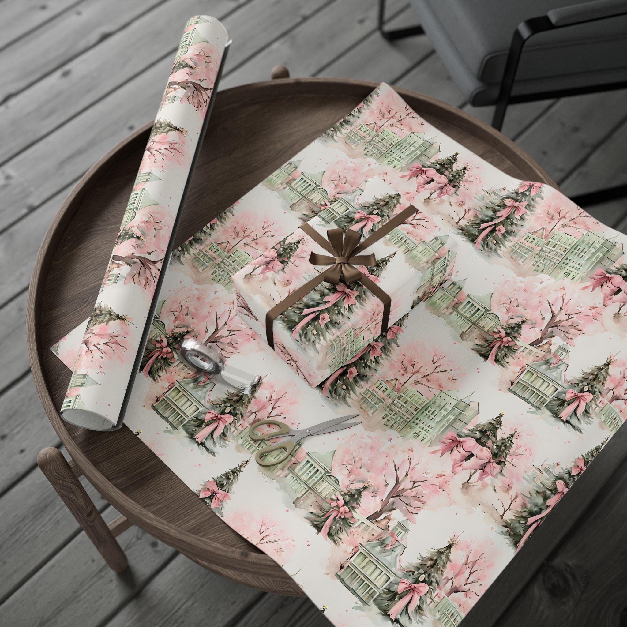 Elegant Parisian Landscape Christmas Wrapping Paper - Etsy