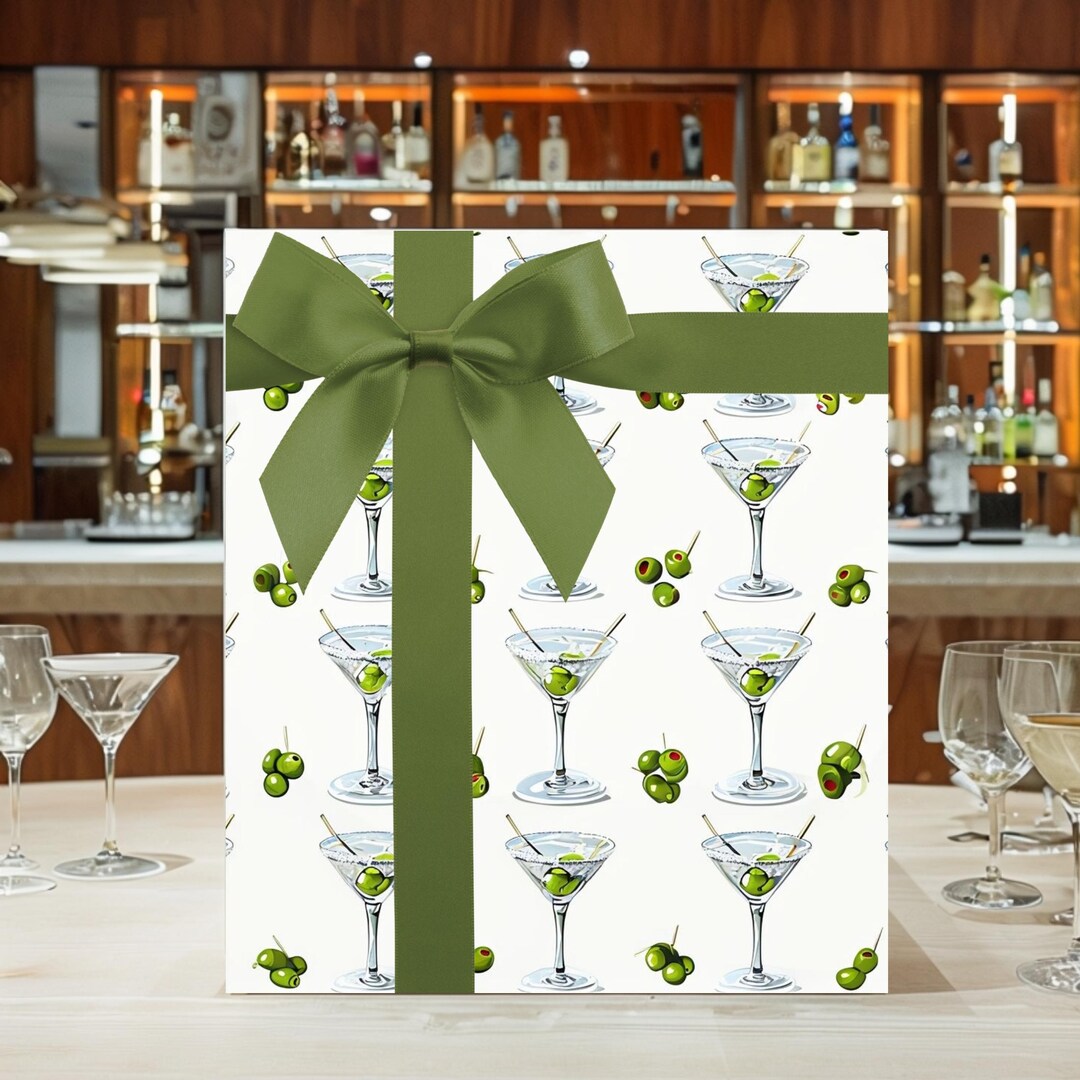 Dirty Martini Wrapping Paper: Bridal Shower, Happy Hour, Birthday - Etsy