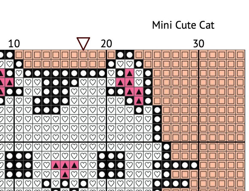 Mini Cute Cat Cross Stitch Pattern (PDF) - Etsy