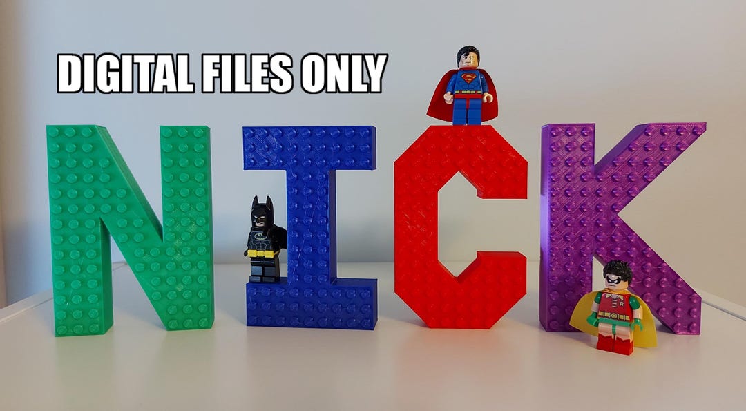 Large Brick Letter Alphabet STL Digital Files Name Plate Cake Topper ...