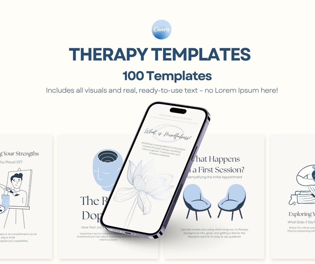 100 Therapy Psychologist Canva Templates for Instagram - Etsy