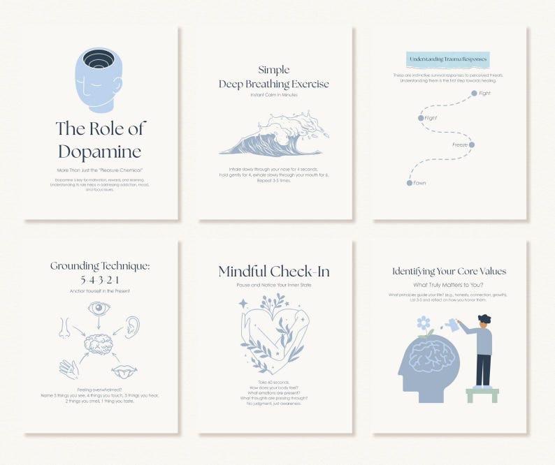 100 Therapist Instagram Canva Bundle | Editable Mental Health Social ...