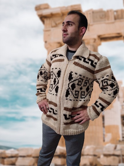 Dude Style Sweater Big Lebowski Cardigan Hand Knit Wool - Etsy