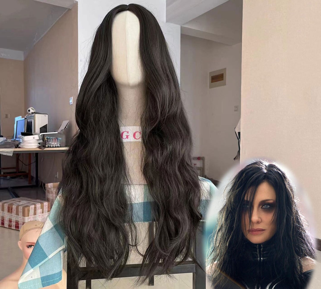 Wig Cosplay Wig Hela Wig Costume Wig Long Wavy Black Wig Halloween ...