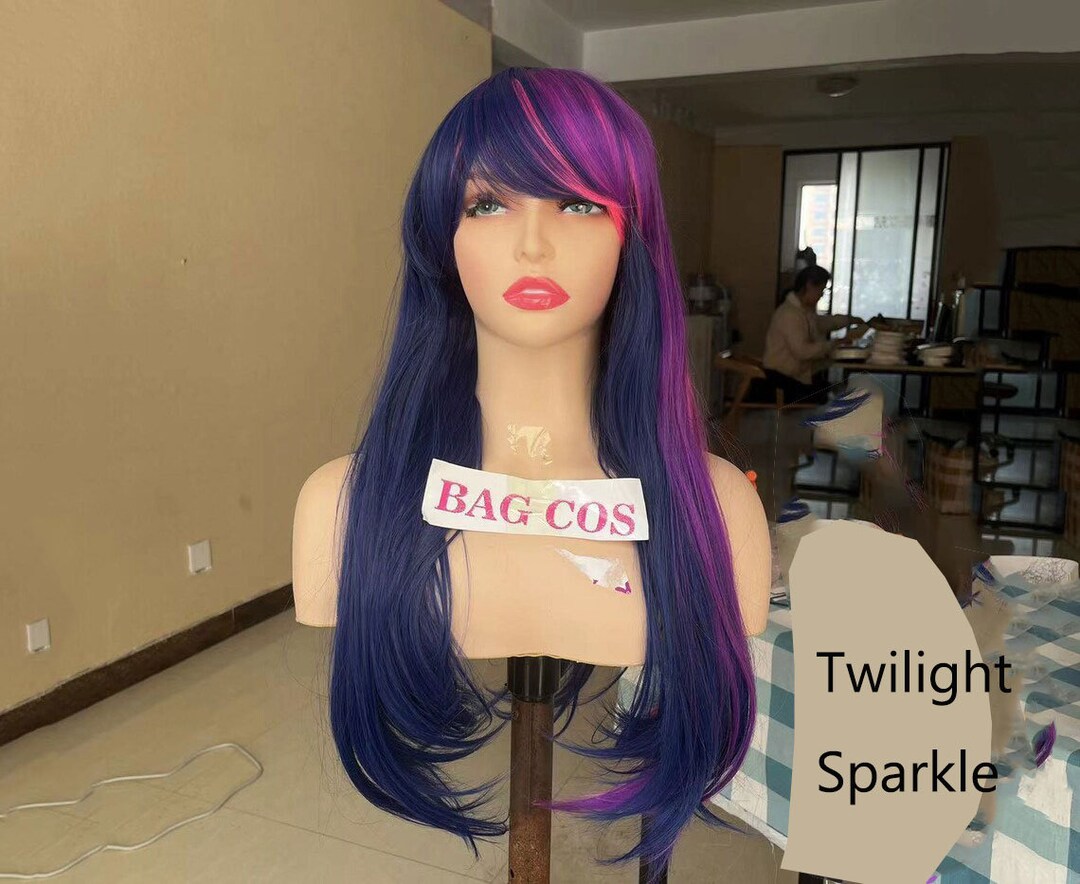 Wig Cosplay Wig Twilight Sparkle Wig With Pony Tail Costume Wig With ...