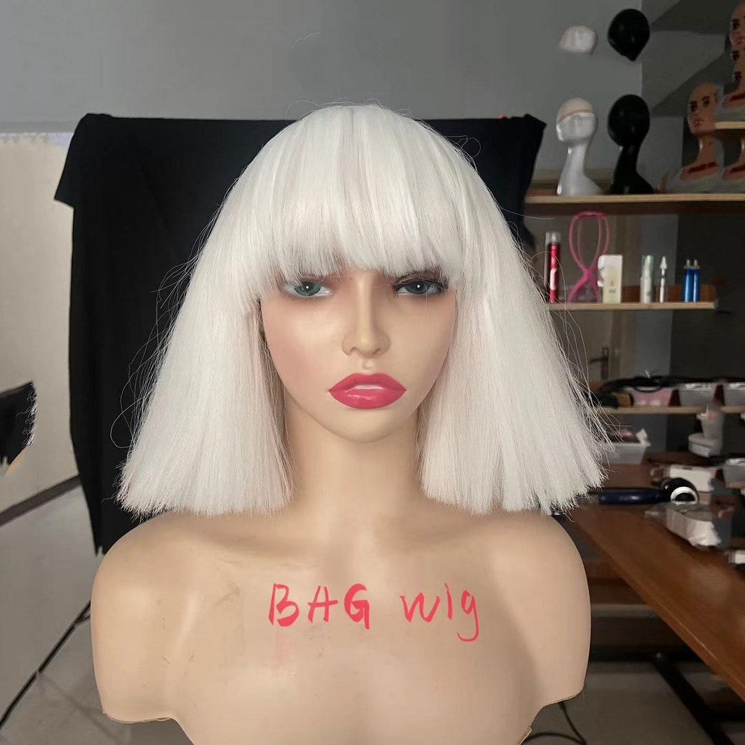 Wigs Lady Wigs Cosplay Wigs White Synthetic Bob Wigs Costume Wigs ...