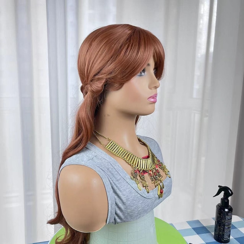 Princess Anna Cosplay Wig: Braided Brown Wavy Synthetic Wig - Etsy