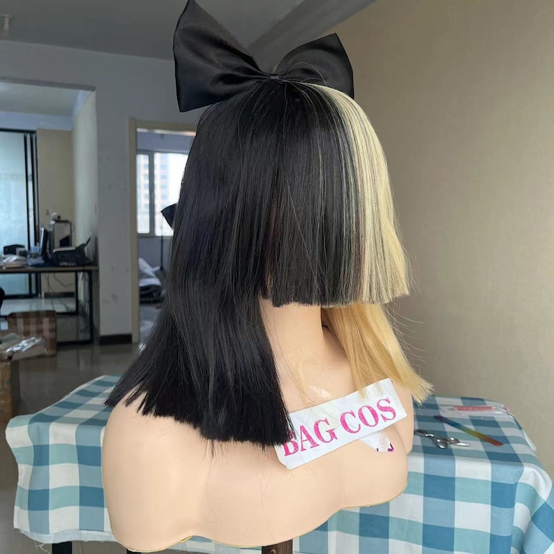 Wig Singer Sia Kate Isobelle Furler Wig Blonde and Black Wig Cosplay ...