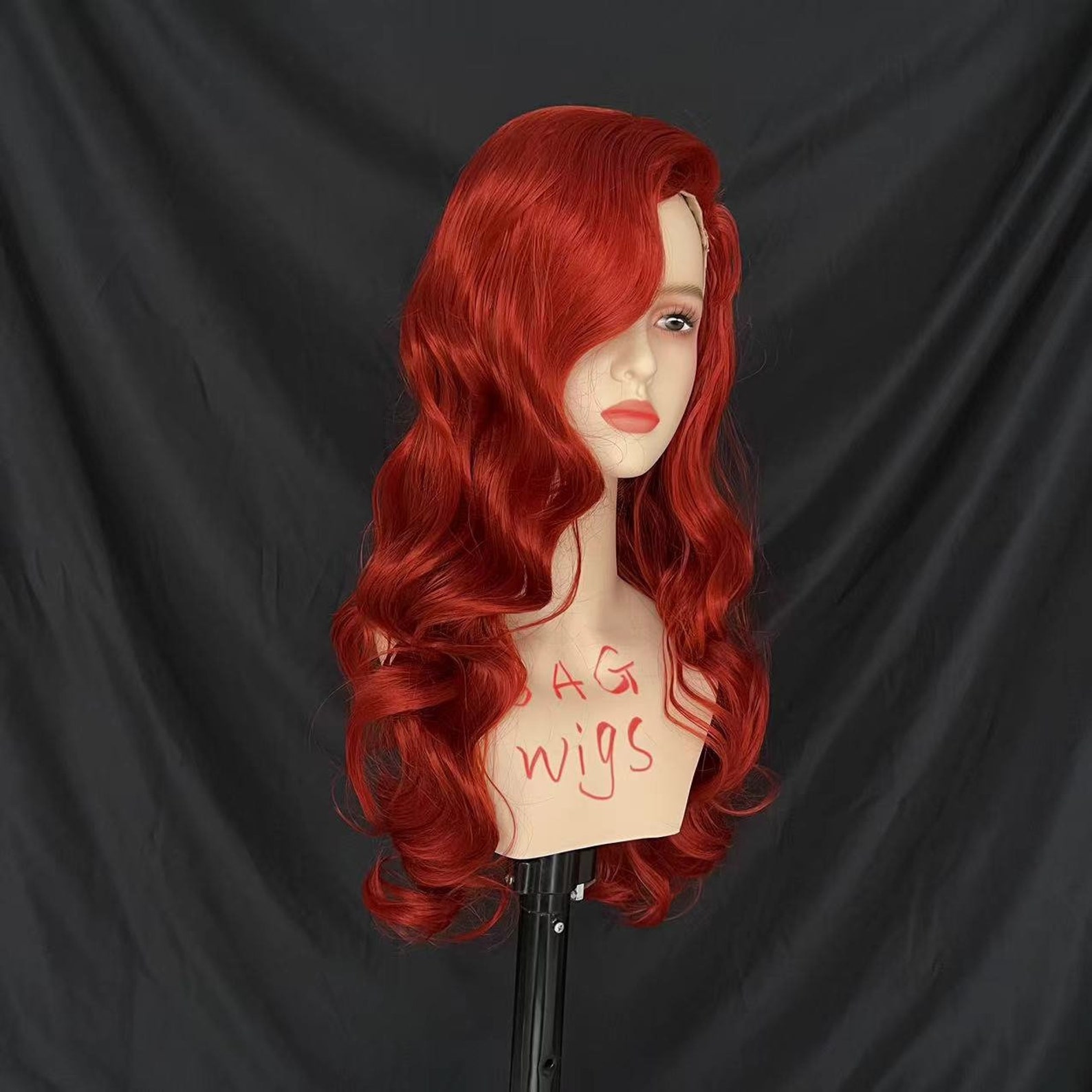 Jessica Rabbit Wig: Long Wavy Red Synthetic Cosplay Wig - Etsy
