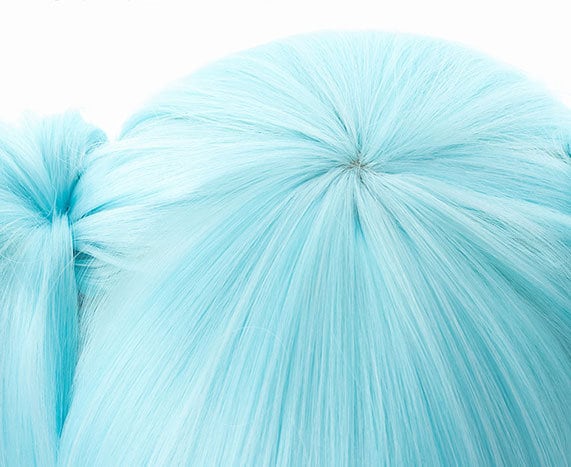 SNOW Wig Cosplay Wig MIKU Wig Ice Blue Long Ponytail Wig With Bangs ...