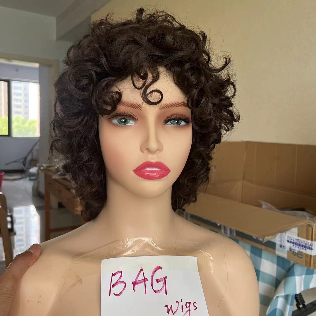 Wig Luca Cosplay Wig Costume Wig Brown Short Curly Wig for Man Women ...