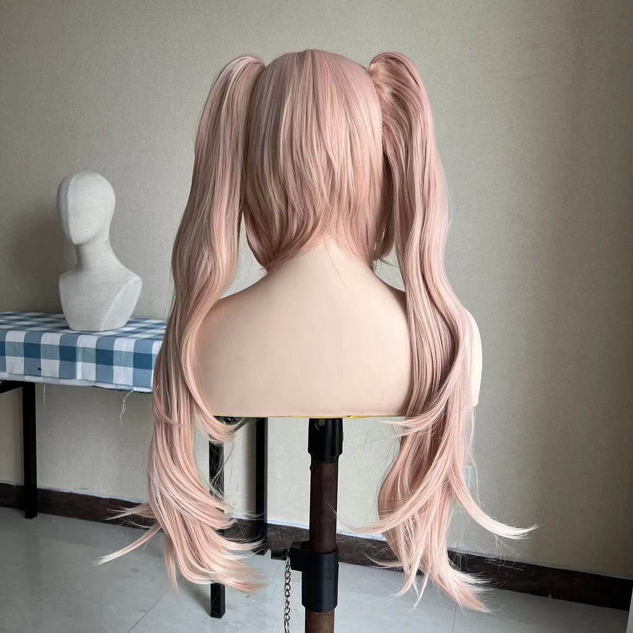 Wig Cosplay Wig Enoshima Junko Wig Pink Long Ponytail Wig With Bangs ...