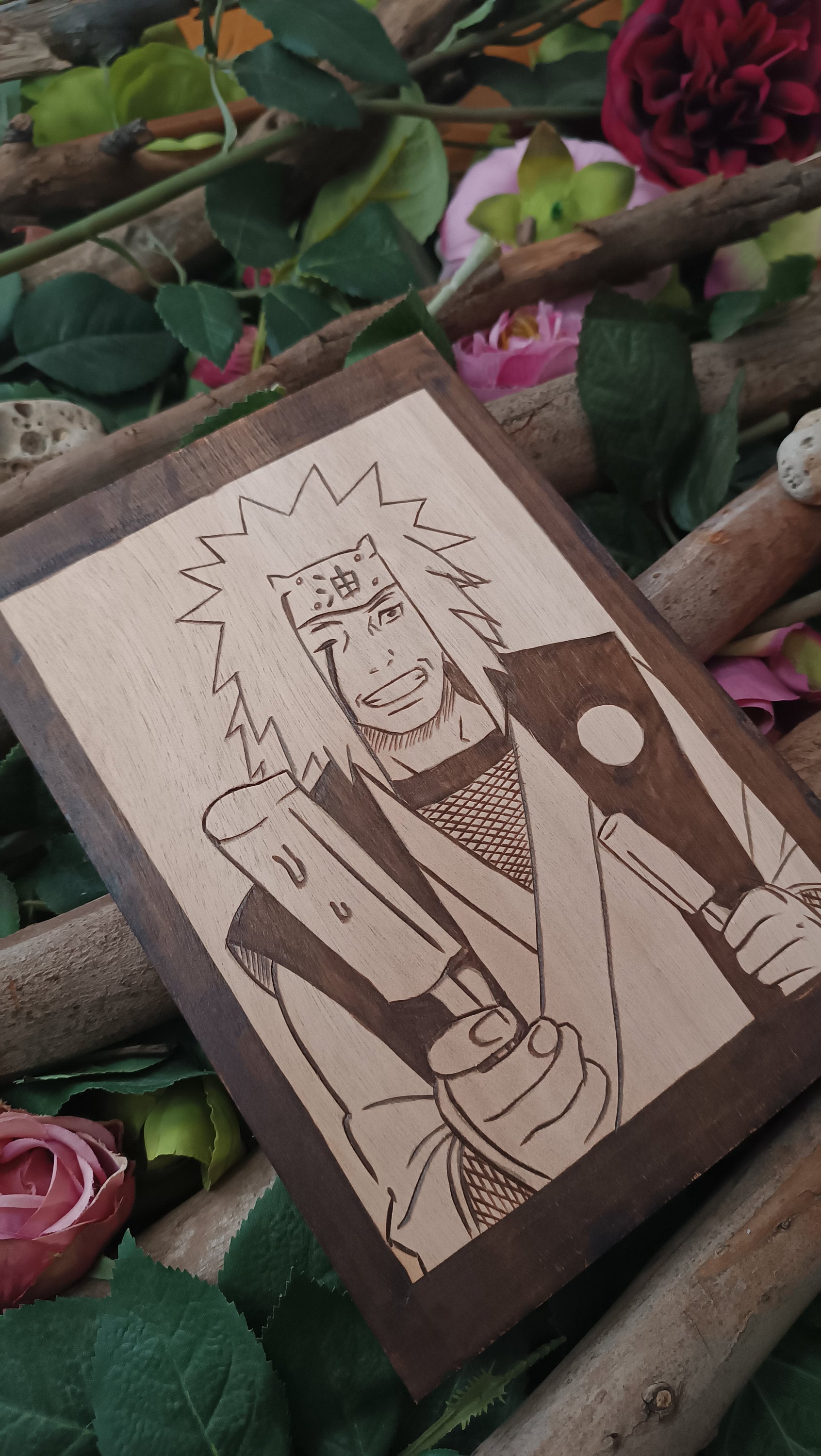 Anime Pyrography Painting in Wood Naruto Jiraiya Painting Wall ...