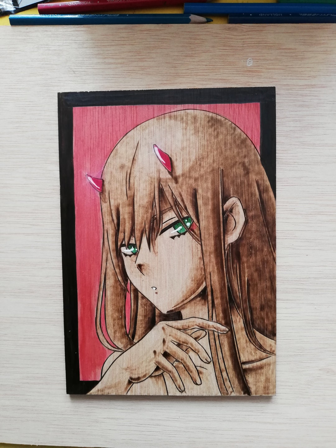 Anime Pyrography Painting in Wood Zerotwo Darling in Franxx - Etsy