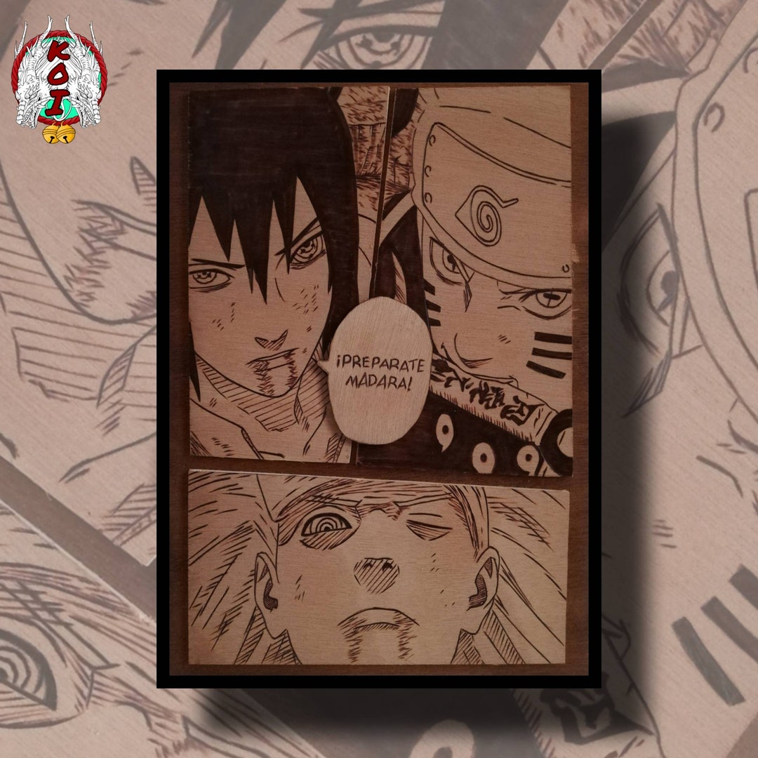 Anime Pyrography Painting in Wood Naruto Sasuke Madara - Etsy