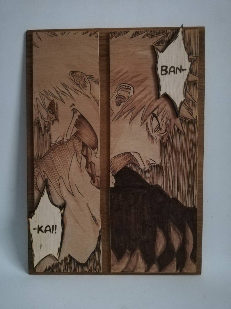 Anime Pyrography Painting in Wood Bleach Ichigo Painting Wall ...