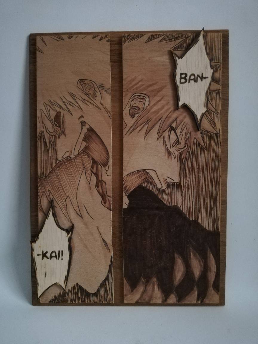 Anime Pyrography Painting in Wood Bleach Ichigo Painting Wall ...