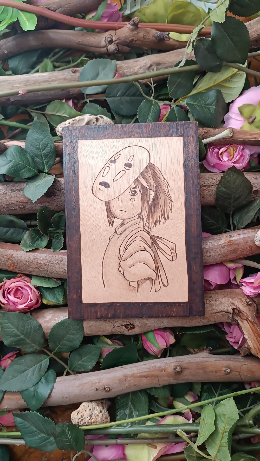 Spirited Away Painting Ghibli Pyrography Pyrography Anime on Wood Anime ...