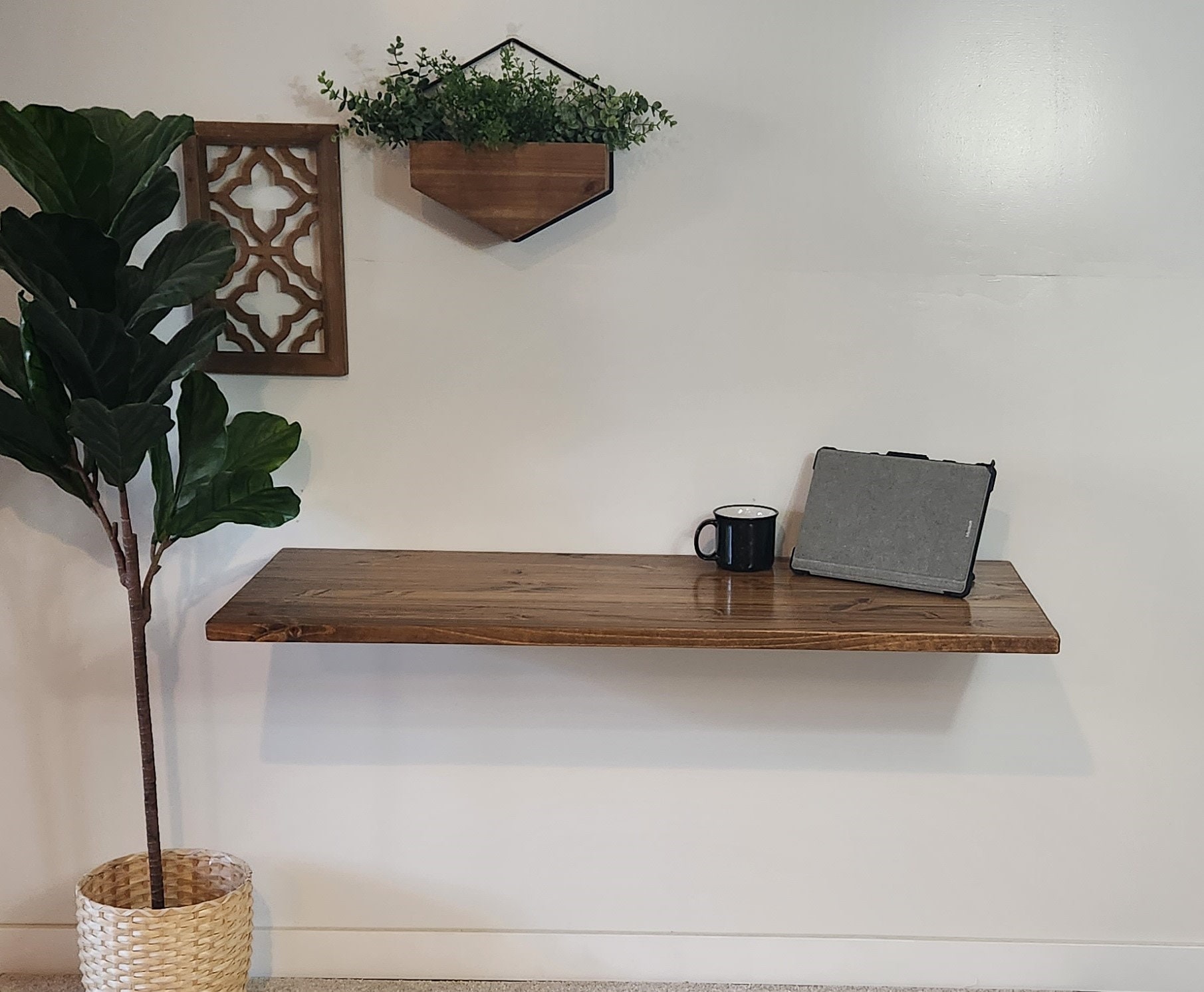 Floating Flip Down Desk / Wood Floating Desk / Fold Down - Etsy