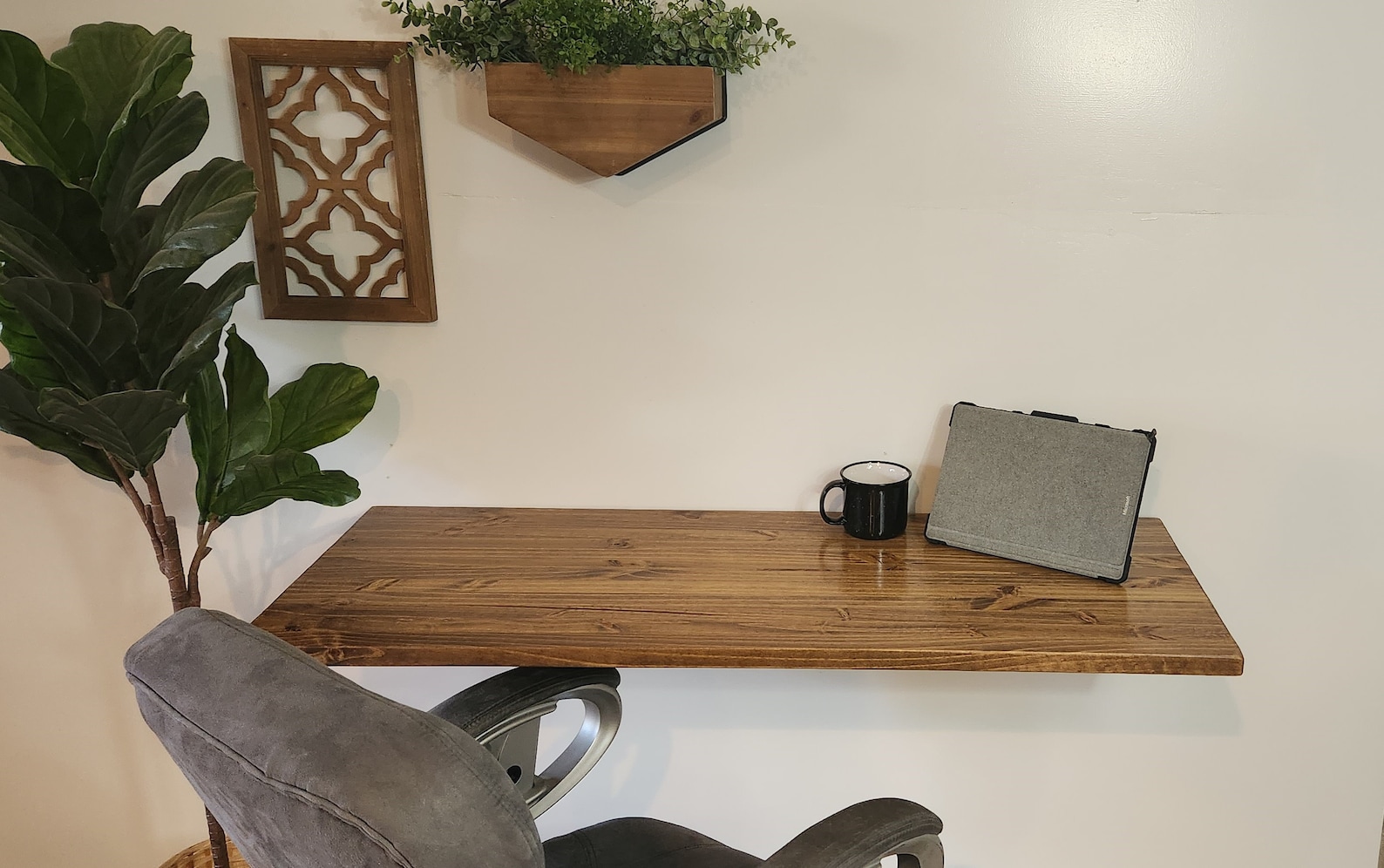 Floating Flip Down Desk / Wood Floating Desk / Fold Down Floating Desk ...