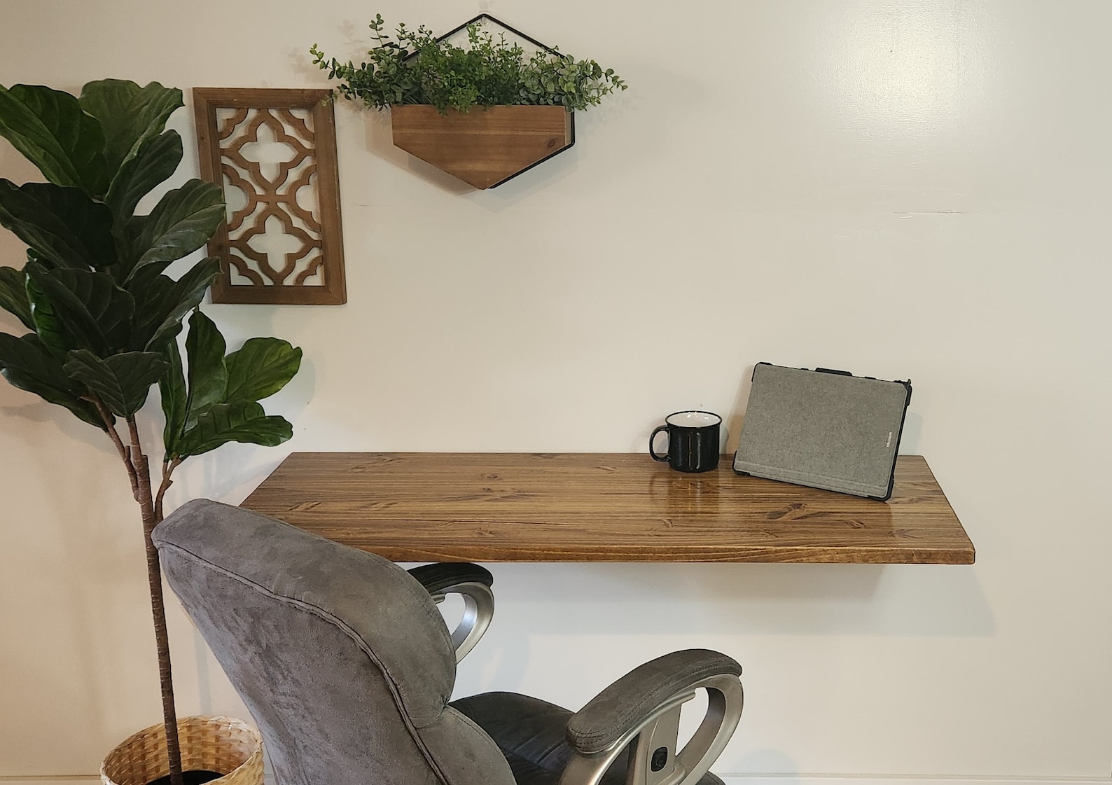 Floating Flip Down Desk / Wood Floating Desk / Fold Down Floating Desk ...