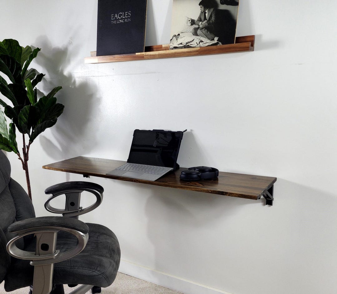 Wood Floating Flip Down Desk: Space Saving Murphy Desk - Etsy