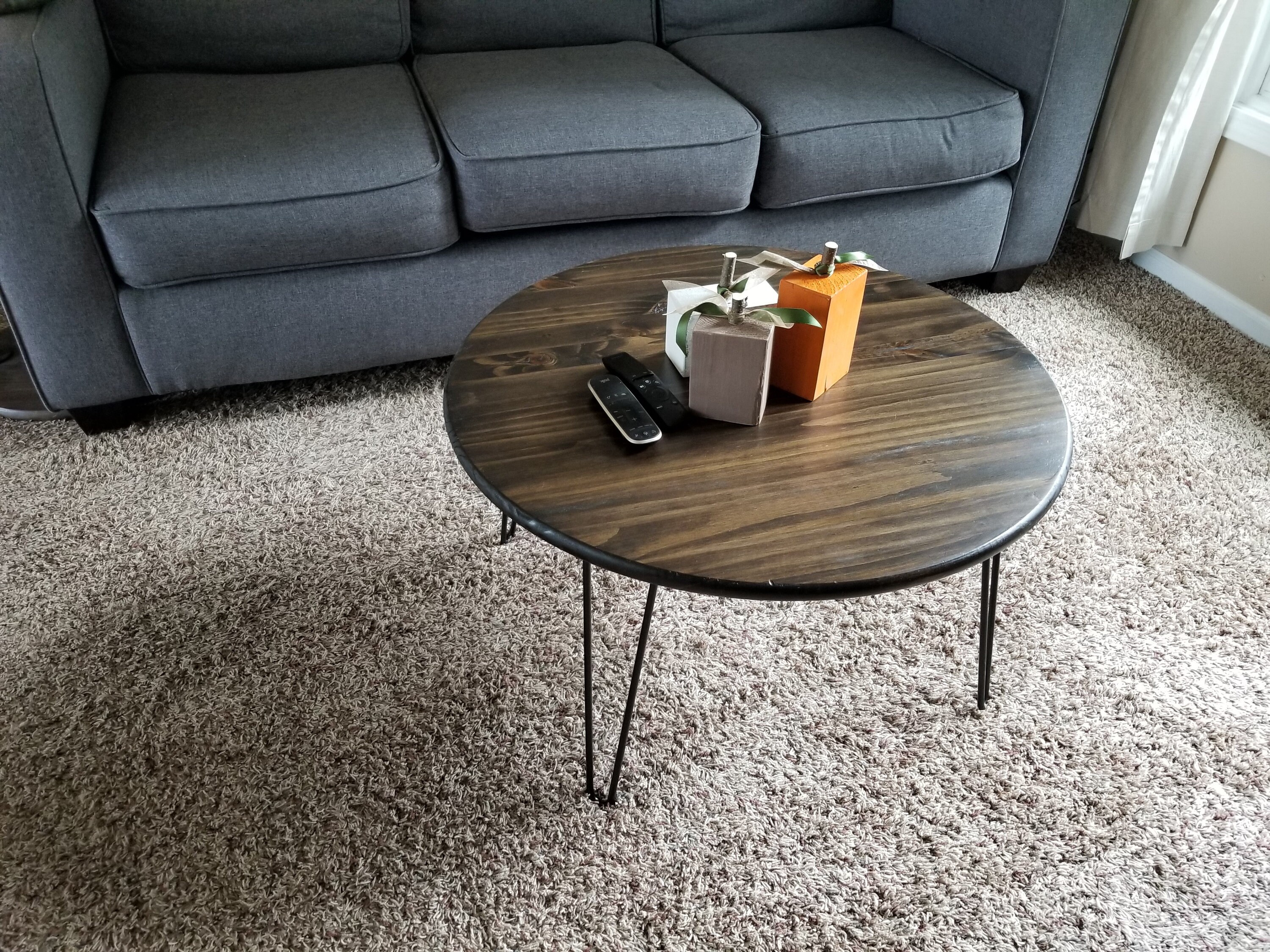 Round Wood Coffee Table, Rustic Coffee Table Round, Modern Coffee Table ...