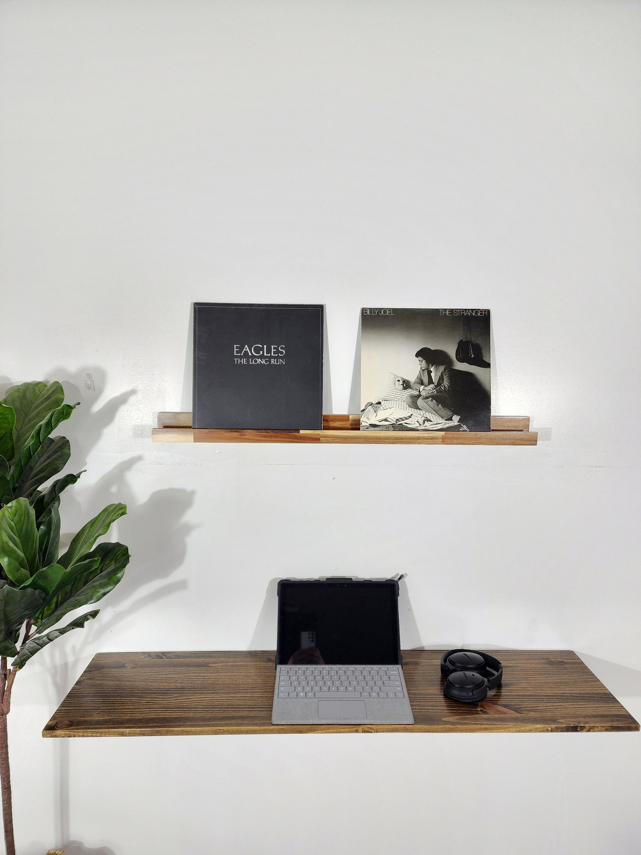 Floating Flip Down Desk /thin Wood Floating Desk / Fold Down Floating ...