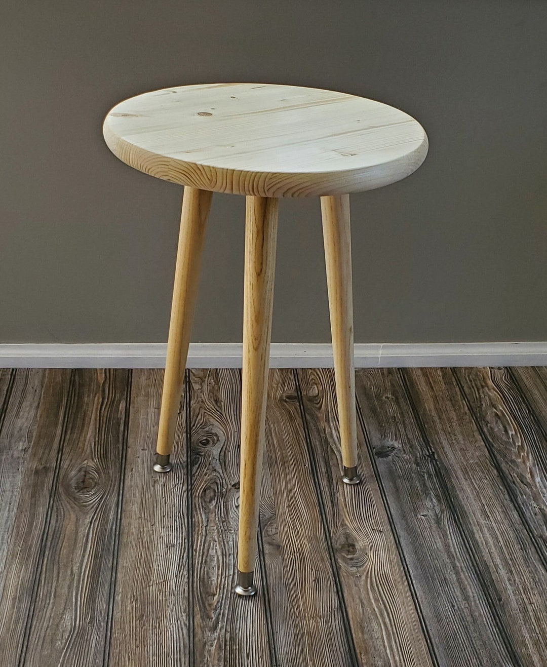 Wooden Plant Stand /round Wood Side Table / Round Plant Stand / Round ...