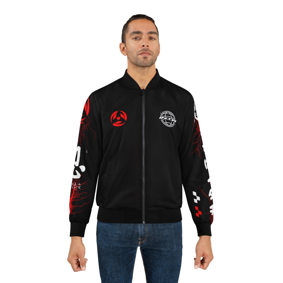 Men's "shinobi" Vintage Bomber Jacket | Streetwear Anime Jacket ...