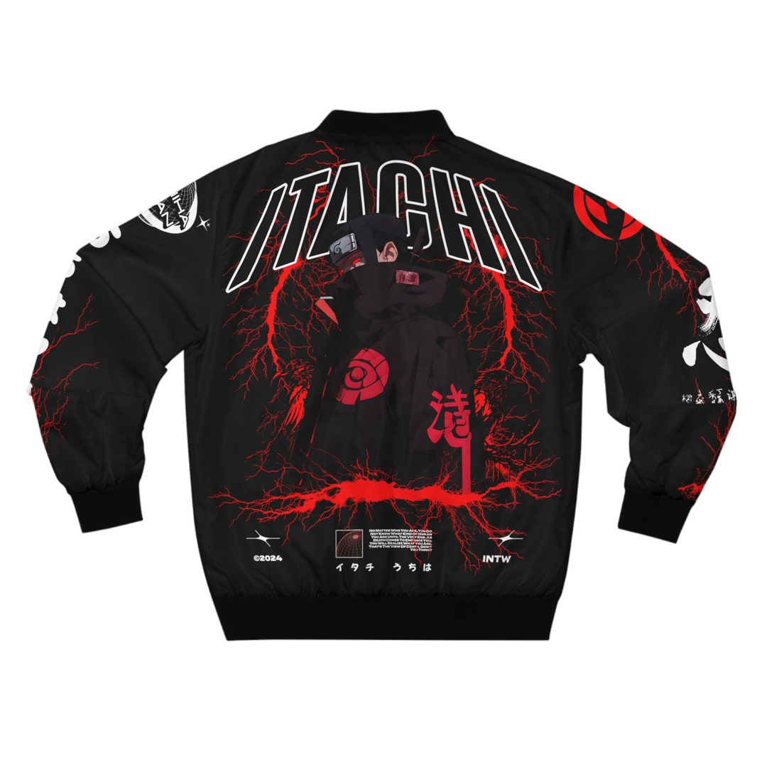 Men's "shinobi" Vintage Bomber Jacket | Streetwear Anime Jacket ...