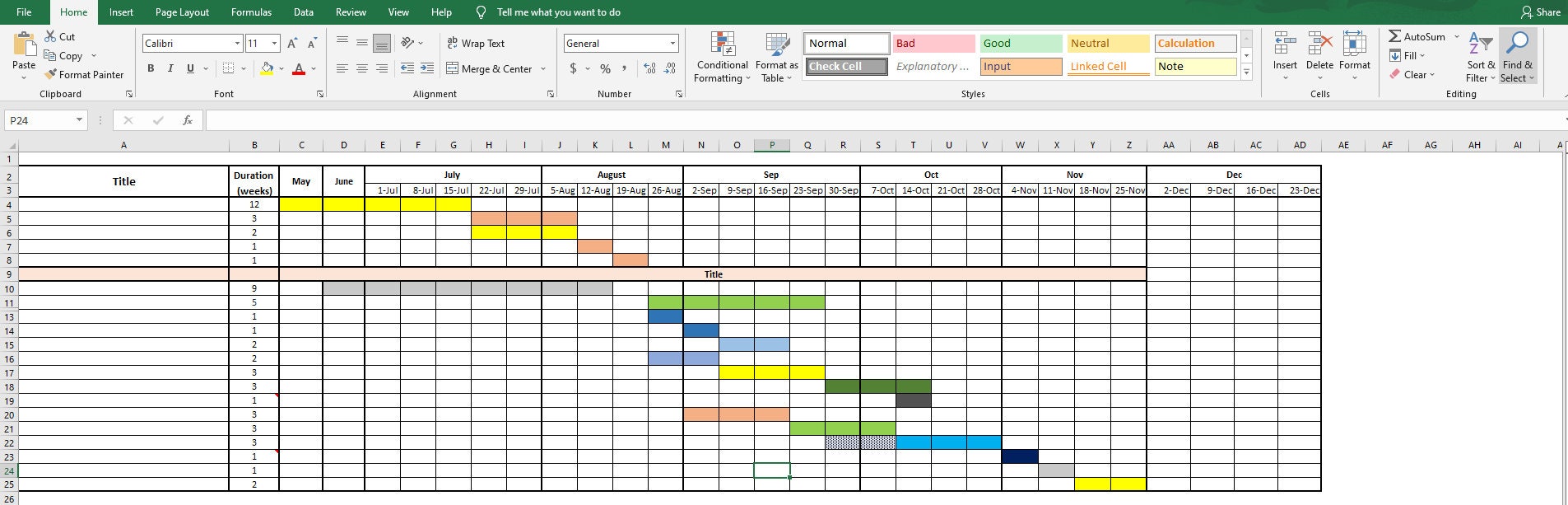 Excel Gantt Chart - Project Planner - Etsy
