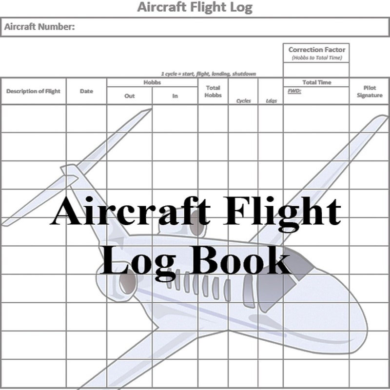 Flight Log Book - Etsy