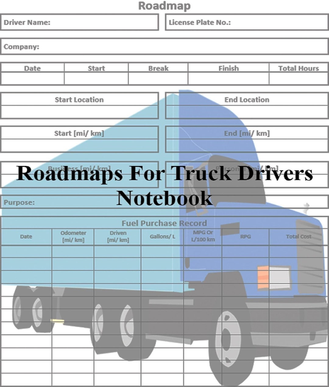 Truck Driver Roadmaps Notebook (digital File) - Etsy