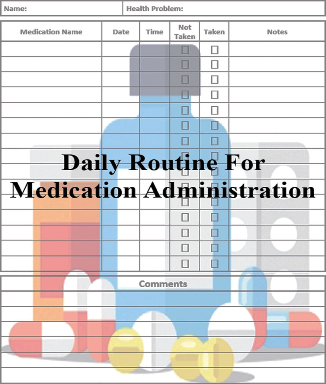 Daily Routine Medication Administration, Medical Books, List for ...