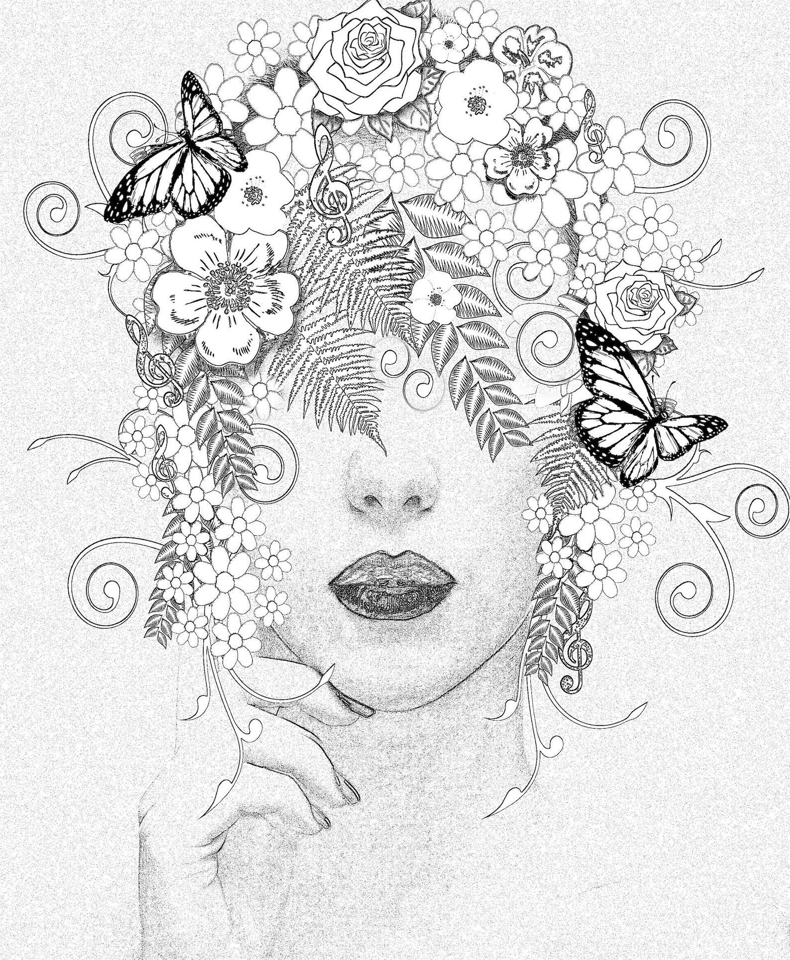 Botanical Adult Printable Coloring Page, Instant Download JPEG Coloring ...