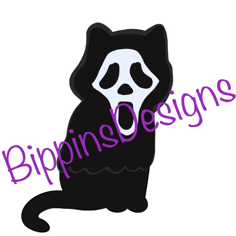 Black Cat With Scream Mask Emote for Twitch/discord - Etsy Canada