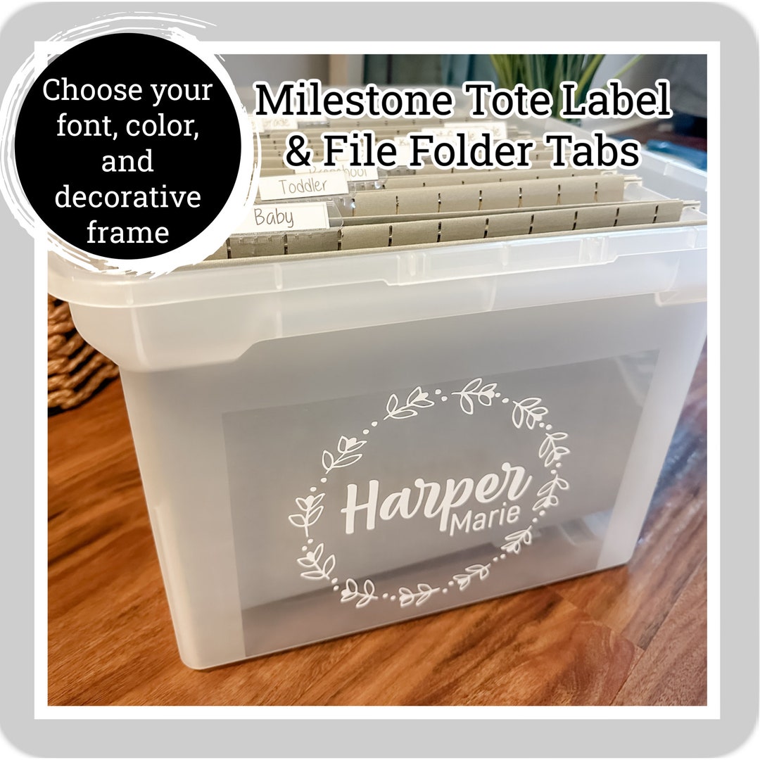 Personalized Milestone Tote Decal: Schoolwork Keepsake Box Label - Etsy