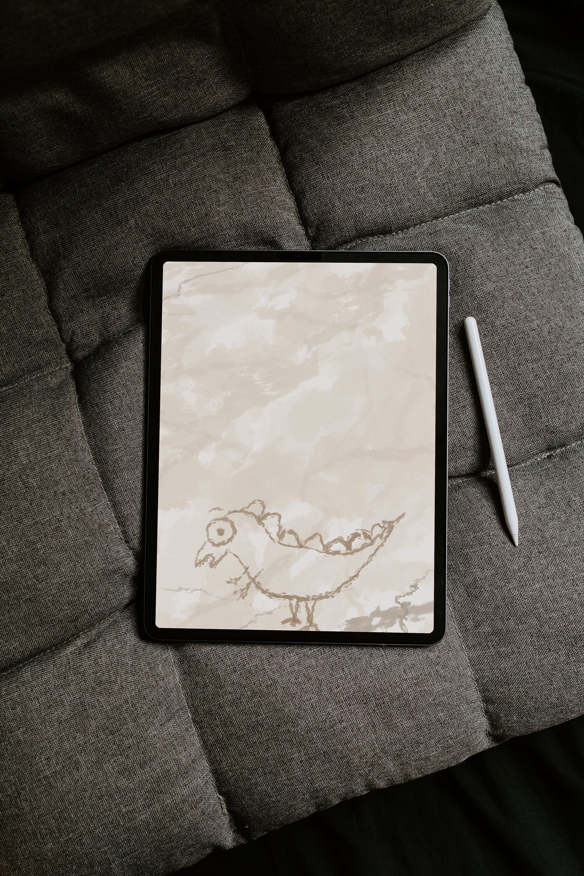 Dino Caveman Drawing Digital Wallpaper, Monster Doodle Artwork ...