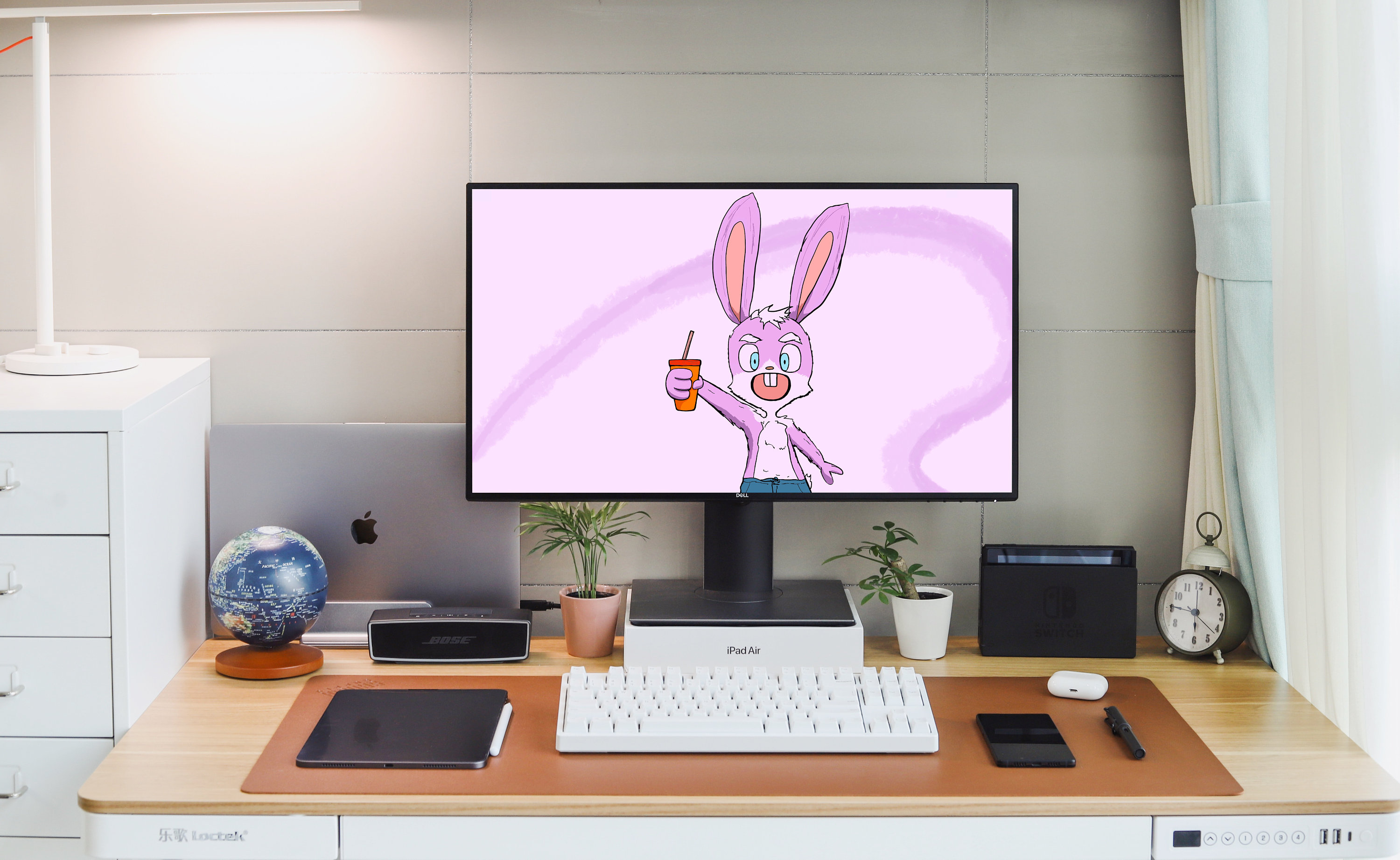 Cute Anime Digital Wallpaper, Bunny Rabbit Boy Artwork, Hand-drawn ...