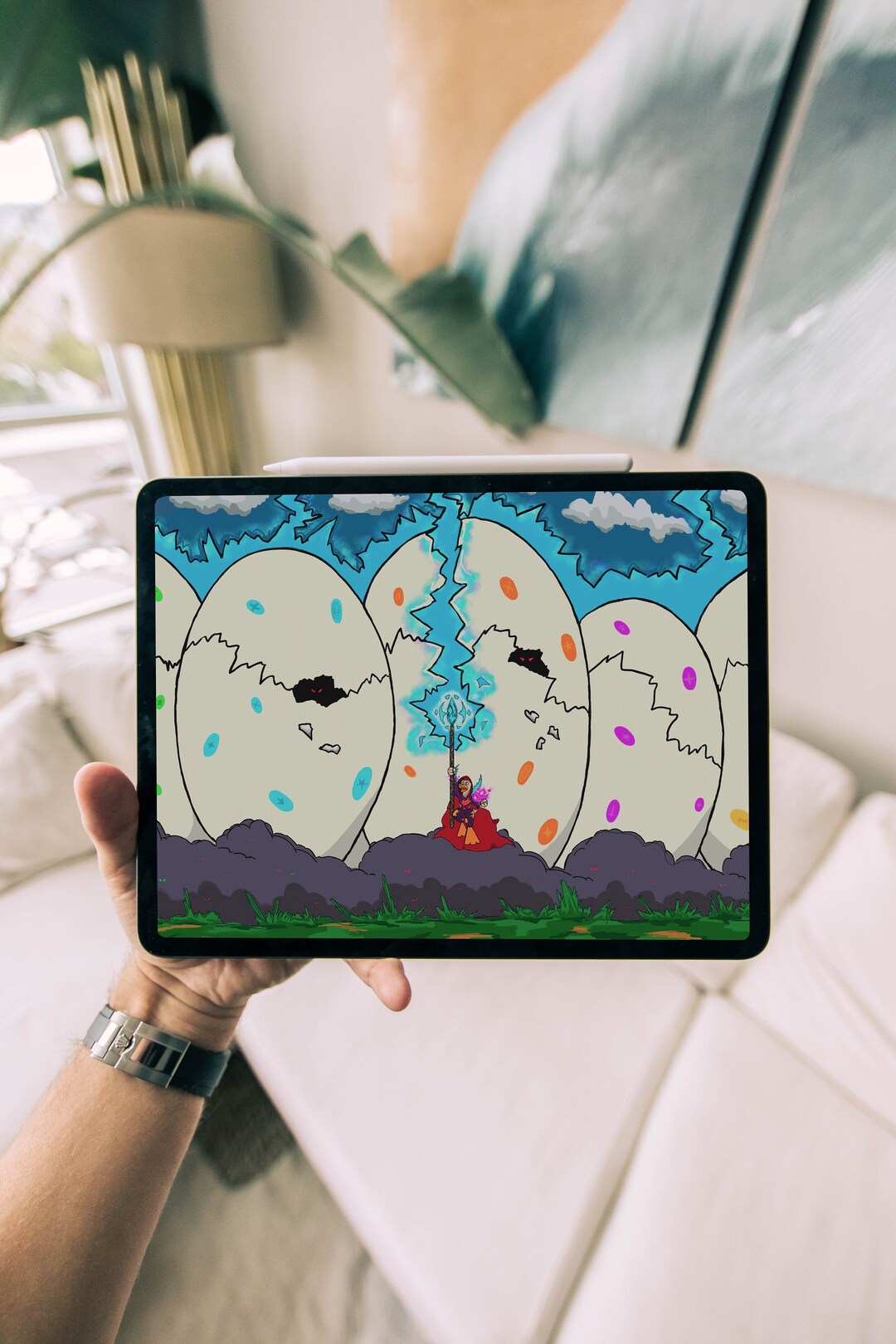 Duck Mage Anime Digital Wallpaper, Colourful Magic Summon Artwork ...