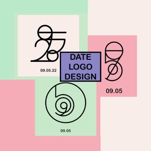 Custom Number Logo, Date Tattoo Design, Wedding Date Monogram Drawing ...