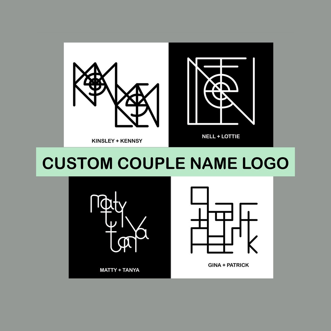 Custom - Personal Couple Name Logo - Poster! Gift for Couple, Name Logo ...