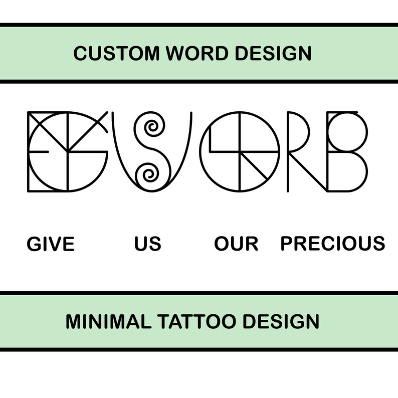 Custom Word Design Tattoo Design Minimal Tattoo Design Text - Etsy