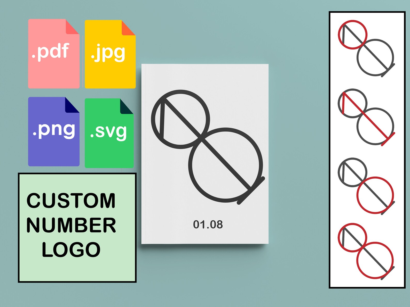 Custom Number Logo Dates Tattoo Design Monogram Drawing - Etsy