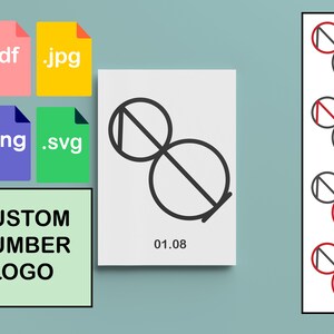 Custom Number Logo, Dates Tattoo Design, Monogram Drawing, Minimalist ...