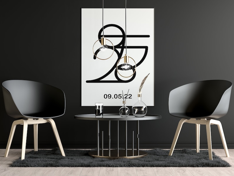 Custom Number Logo Date Tattoo Design Wedding Date Monogram - Etsy