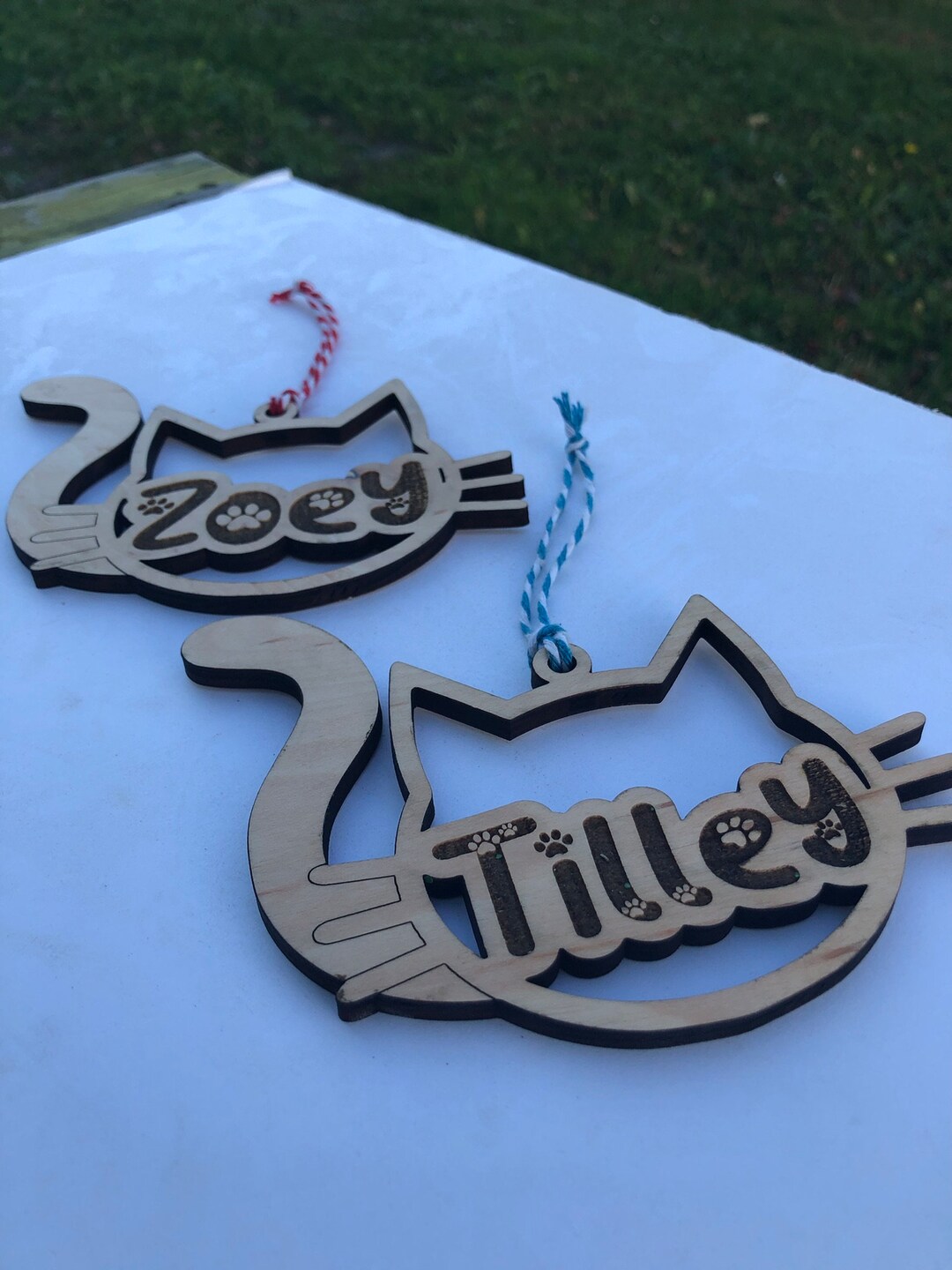 Personalized Cat Ornament | Engraved Cat Head | Christmas Ornament ...