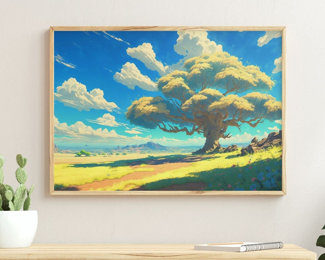 Nature Art Print Anime Nature Landscape Breath of the Wild Art Large ...